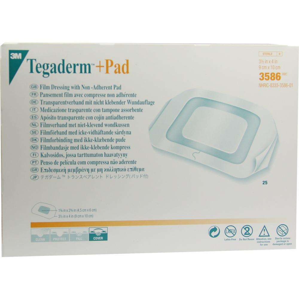 TEGADERM 3M Plus Pad 9x10 cm Fertigverb.3586 Verband 25 Stück | online ...