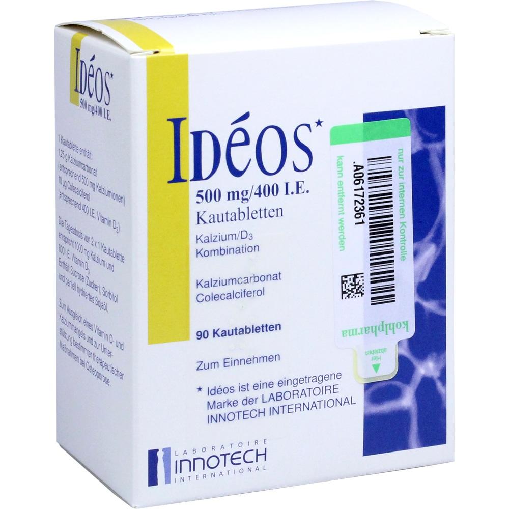 Ideos 500mg/400 I.E. Kautabletten 90 Stück | Sanicare | 11150760