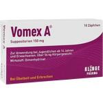 VOMEX A 150 mg Suppositorien - Anwendung, Nebenwirkungen, Wechselwirkungen